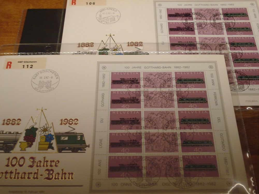 2 FDC Grossbrief 1982, 100J Gotthardbahn, o Airolo-Göschenen (Gebraucht) in Niederwil AG für CHF ...