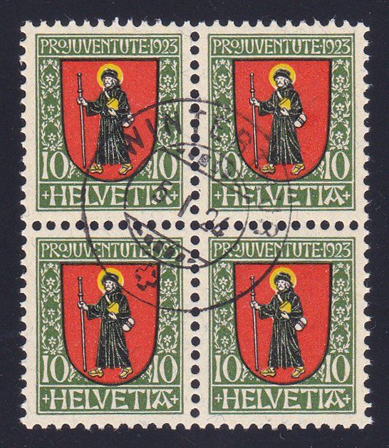 J26, GL Viererblock, ZT-Stempel "WINTERTHUR". SBK 130.- (Gebraucht) in Wenslingen für CHF 25 ...
