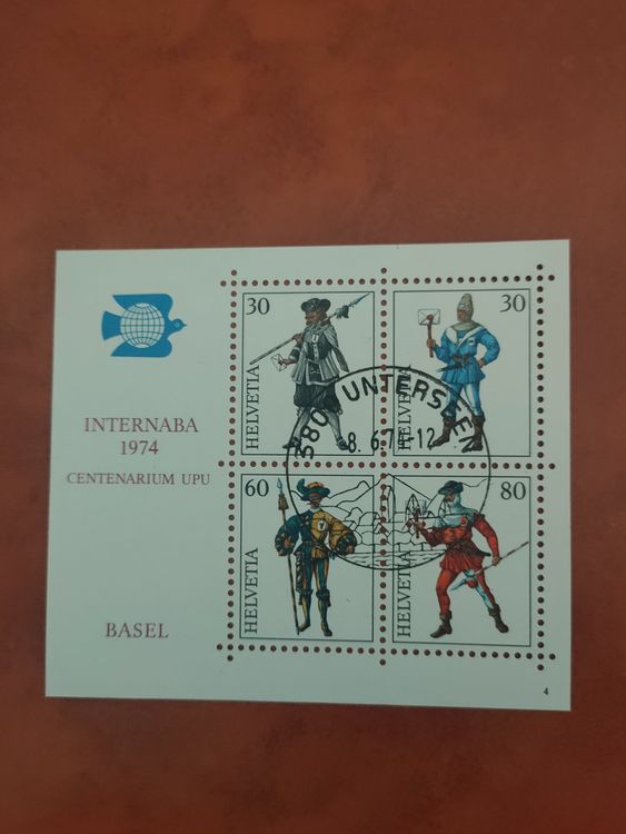 INTERNABA 1974 Centenarium UPU Basel Briefmarke komplett! (Gebraucht ...
