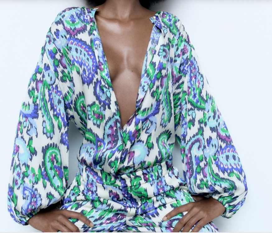 ZARA Bluse Hemdbluse Hemd Print Viskose L (38) NEU 59.90 | Kaufen auf Ricardo