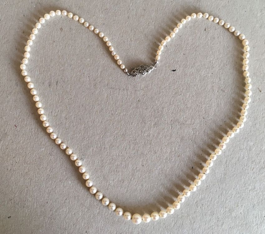🟡 Perlenkette - echte verschiedene grosse Perlen 800 Silber | Acheter ...