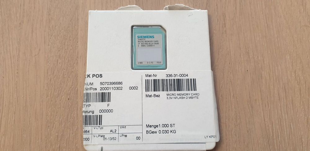 Simatic S7-300 Memory Card 2MB (Neu und originalverpackt) in Rapperswil ...