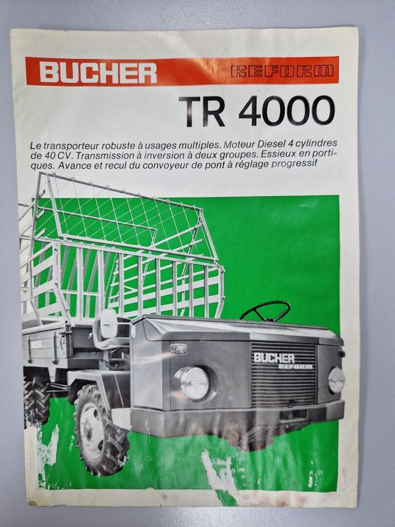 Original Prospekt Bucher Reform TR4000 (Defekt) in Dürnten für CHF 20 ...