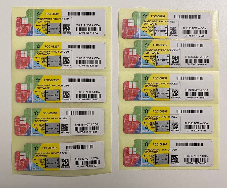 WINDOWS 7 PRO OEM AUFKLEBER COA STICKER | Kaufen auf Ricardo