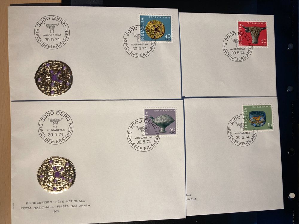 Schweiz 1974 Ersttagsbriefe Satz Pro Patria Archäologie U1 | Kaufen auf Ricardo