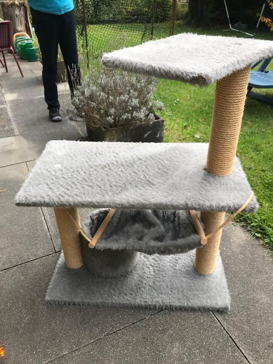 Grauer Katzenbaum Kratzbaum mit Kuschelecken (Gebraucht) in Hindelbank ...