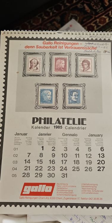 Philatelie Kalender 1985 - Ein Sammlerstück für Kenner (Gebraucht) in ...