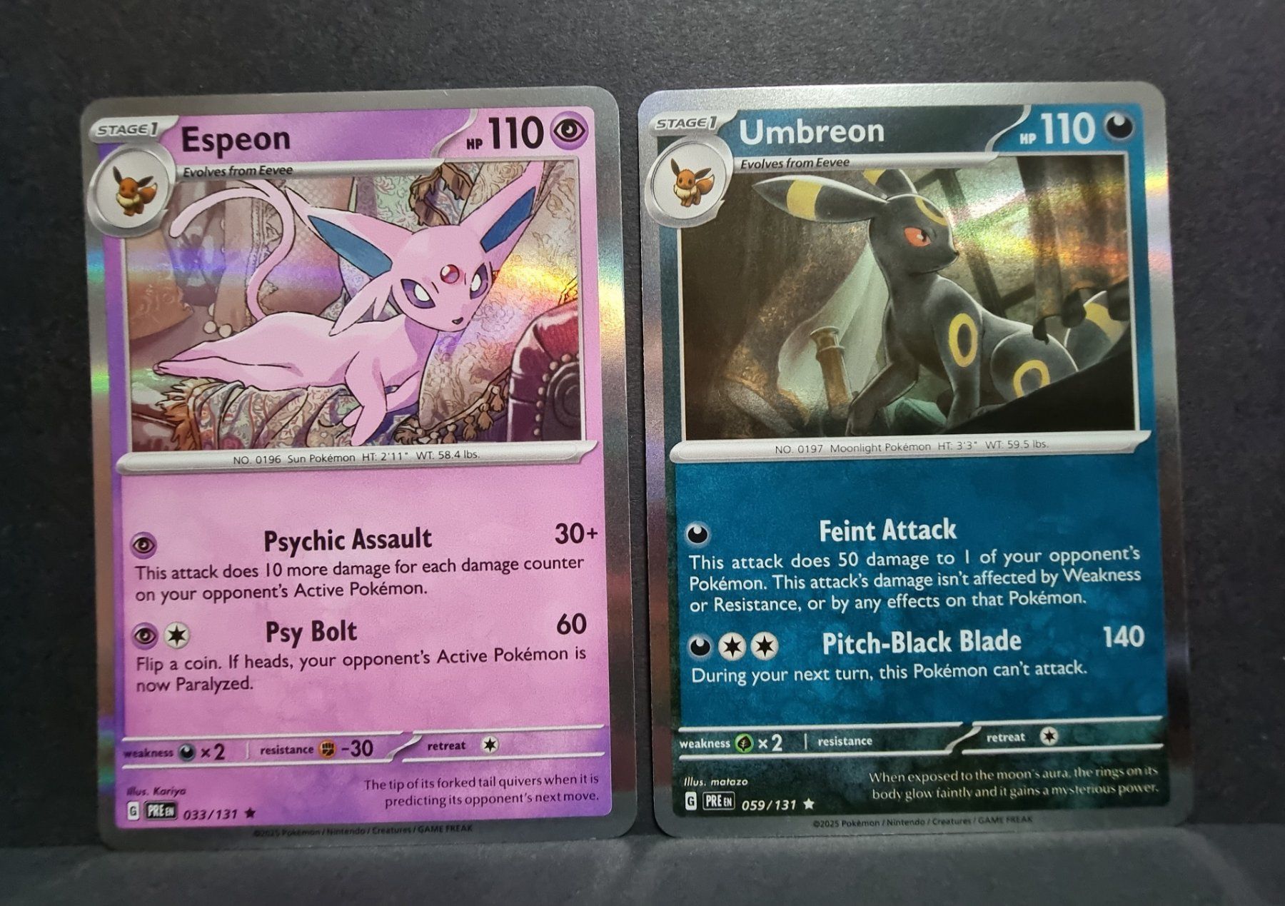 Pokémon Prismatic Evolution Umbreon/ Espeon Holo 🇬🇧 (Neu (gemäss ...