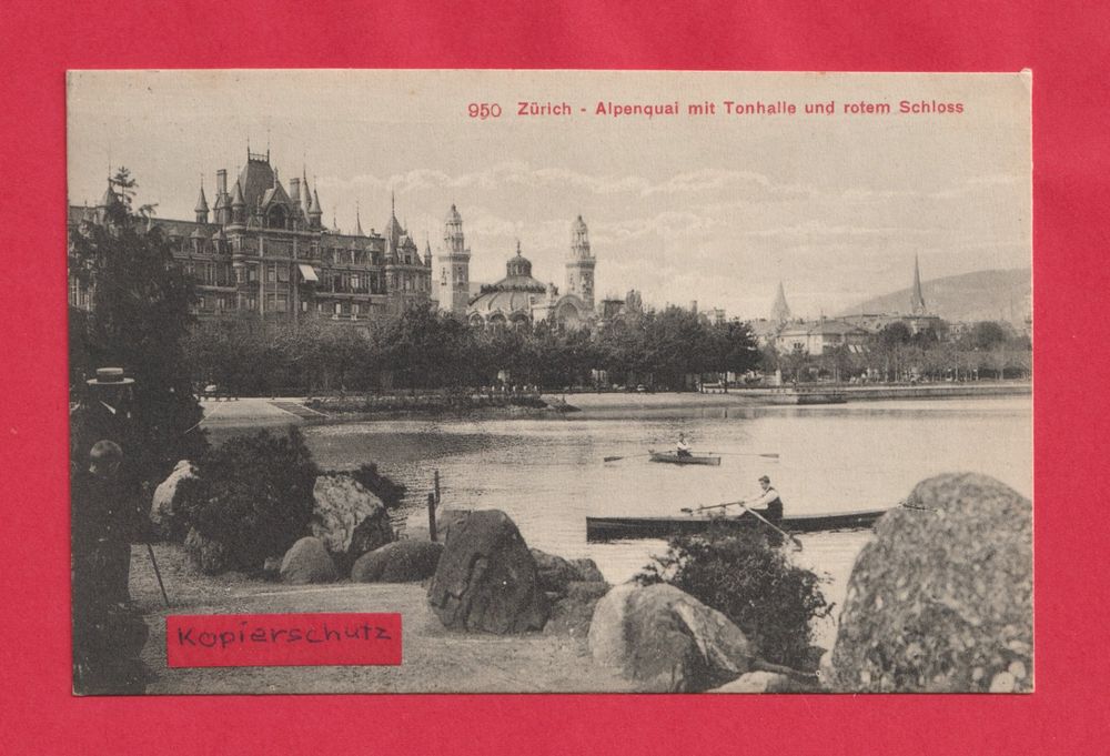 Stadt Zürich (ZH) Alpenquai mit Tonhalle und rotem Schloss | Kaufen auf Ricardo