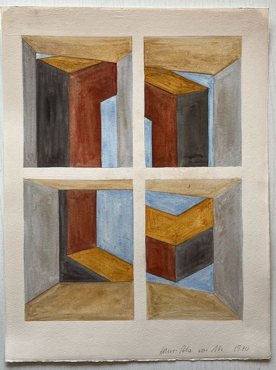 Aquarell signiert Hans-Peter von Ah 1980 (ID b4231) (Gebraucht) in ...