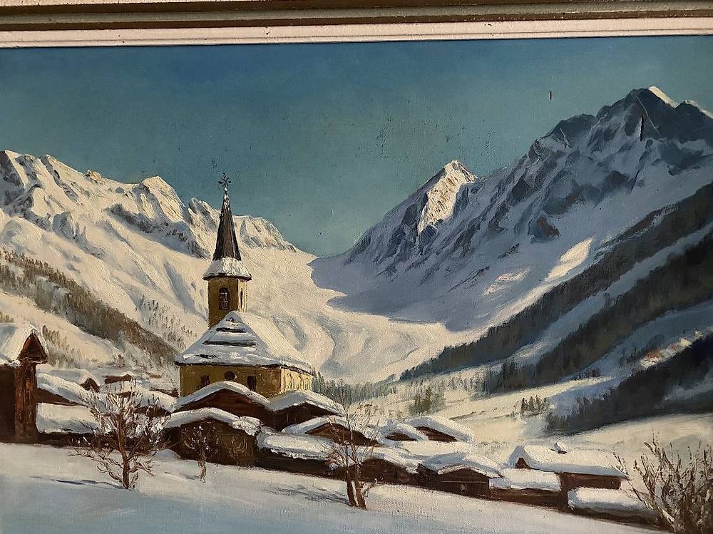 Winterlandschaft Gemälde E.Rüttimann signiert gerahmt (Gebraucht) in Trübbach für CHF 219 – mit ...