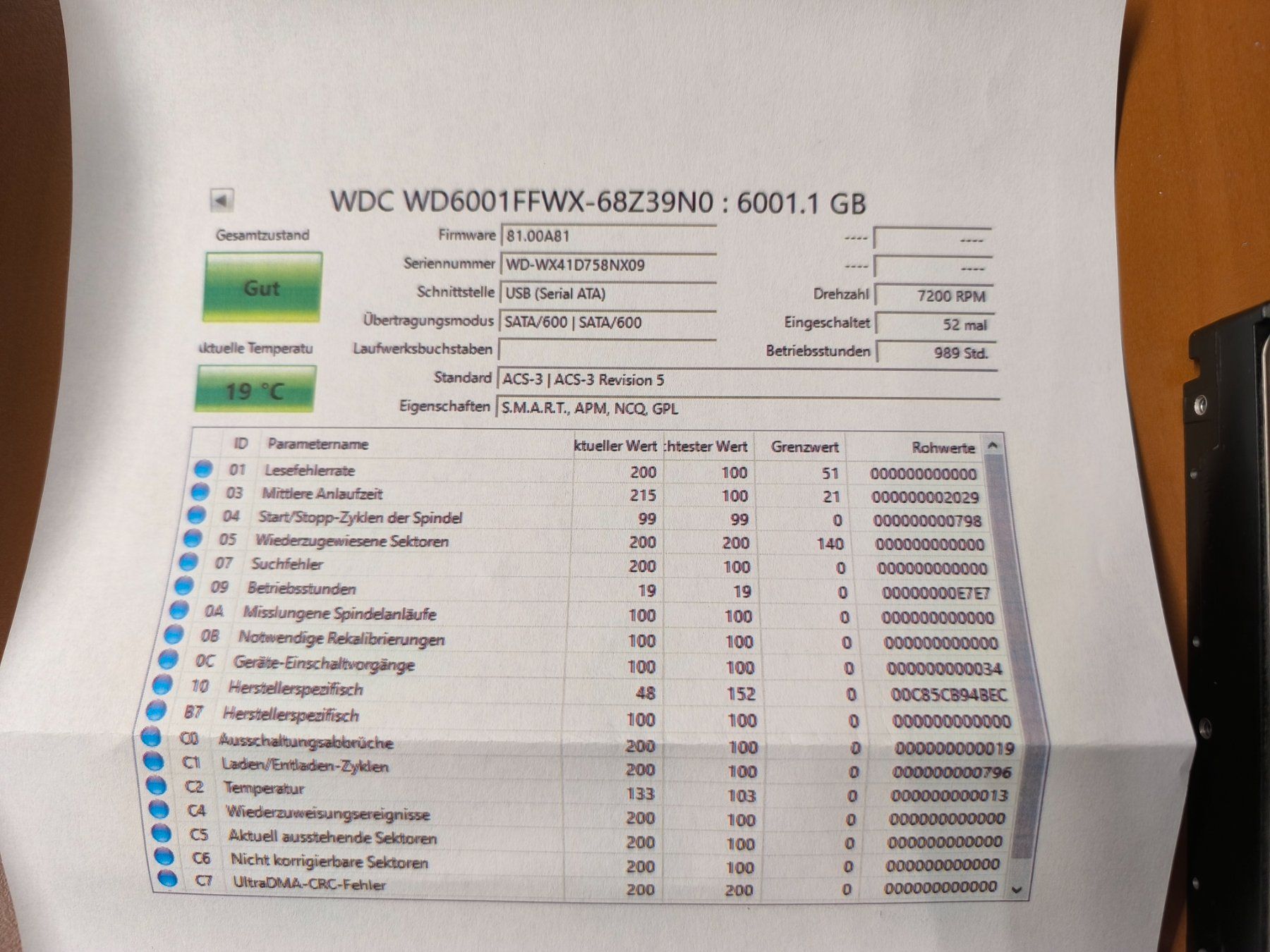 WD Red Pro 6TB NAS HDD - WDC WD6001FFWX - gewipt! (Gebraucht) in ...
