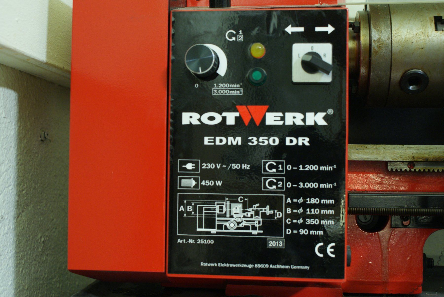 ROTWERK Drehbank EDM 350 DR und Bohrmaschine RB 18 (Gebraucht) in ...