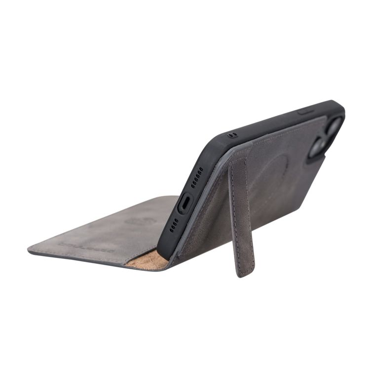 iPhone 14 Bouletta Brooks Leder Slim Etui Grau (Neu und ...