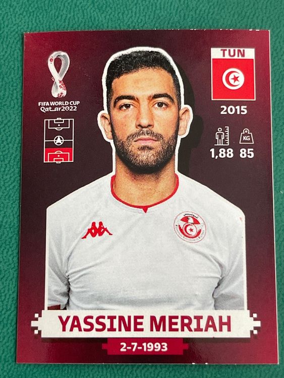 Panini WM2022 TUN 10 Yassine Meriah (Gebraucht) in für CHF 0.3 – mit Lieferung auf Ricardo kaufen