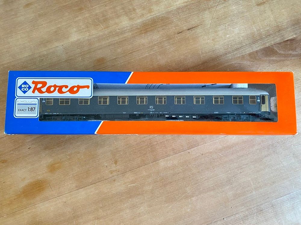 1 Reisezugwagen FS, grau, 1. Kl., Roco 44772, GS-Achsen | Kaufen auf ...