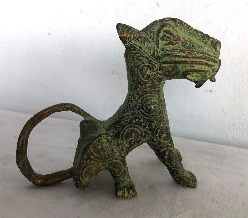 feiner alter Leopard Bronze Benin Höhe 12 cm | Kaufen auf Ricardo