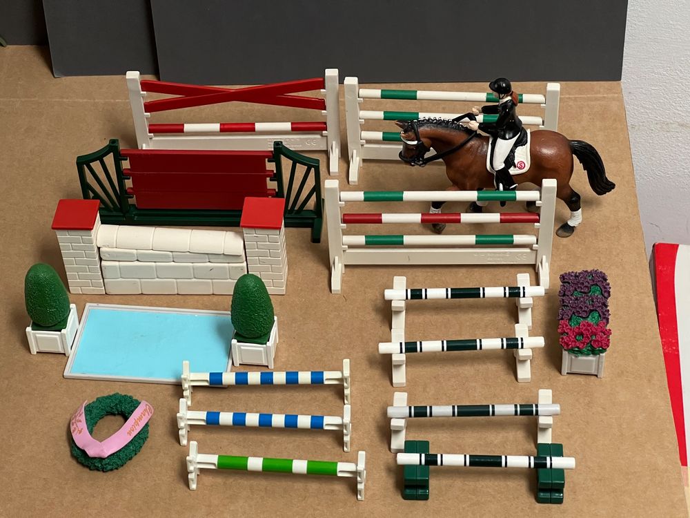 Schleich Pferde Parcours Turnier Hindernisse Springreiten | Kaufen auf ...