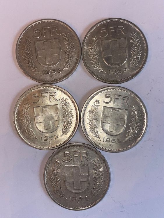 5 stk. 5.- silber div. jahrg. (44) (Gebraucht) in Bonstetten für CHF 43 – mit Lieferung auf ...