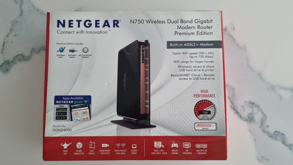 Netgear N750 Wireless Dual Band Gigabit Modem Router (Gebraucht) in für ...