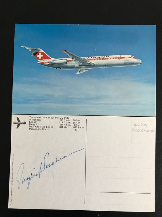 Original Autogramm, Ingrid Bergman, Swissair Flug | Kaufen auf Ricardo