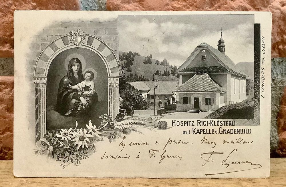 1905 Antike AK RIGI-KLÖSTERLI Hospiz - Kapelle & Gnadenbild (Gebraucht) in Root für CHF 2 – mit ...