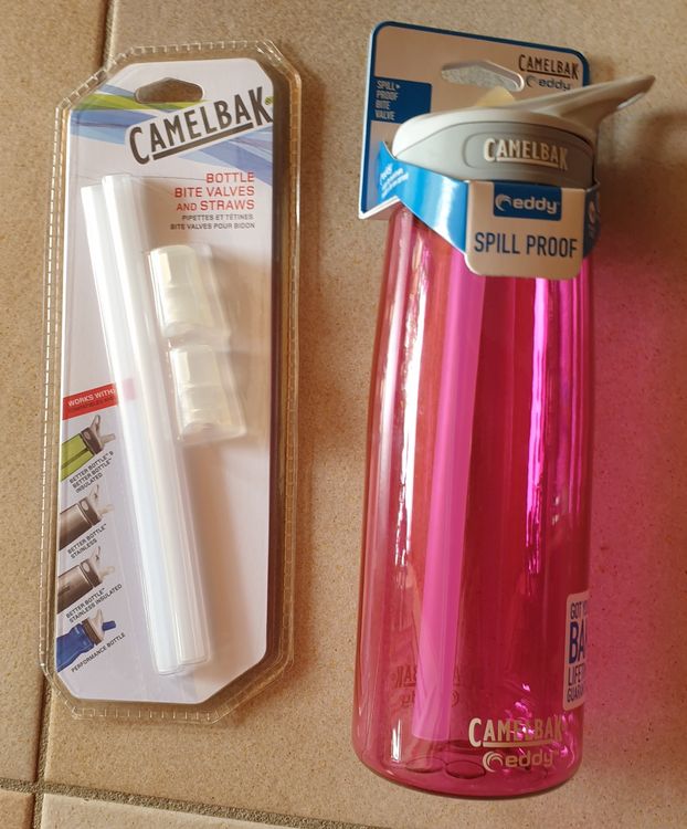Camelbak "eddy" pink inkl. 2 Trinkhalme mit Mundstück - NEU! (Neu und ...