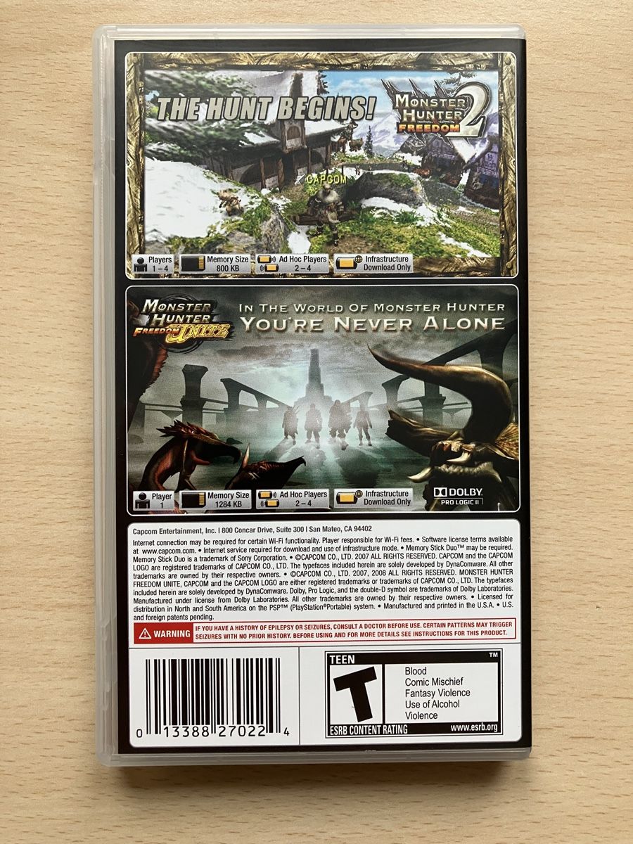 Monster Hunter Freedom 2 + Unite (PSP) DUAL PACK (Neu (gemäss ...