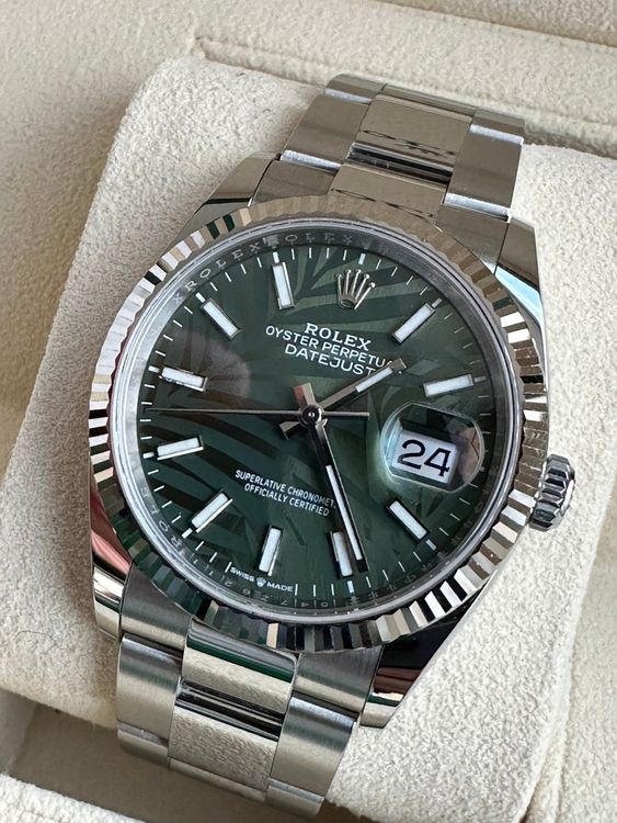 Rolex Datejust 36 2022 Rolex Palm Motif Dial Full Set | Kaufen auf Ricardo