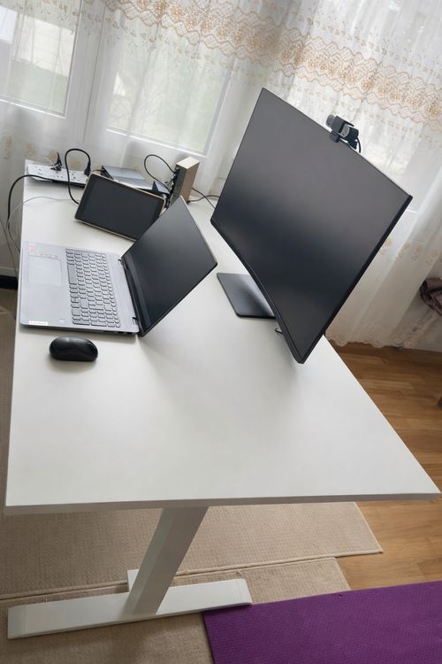 Ikea RODULF Schreibtisch sitz/steh, elektrisch/weiß, 140x80 (Gebraucht ...