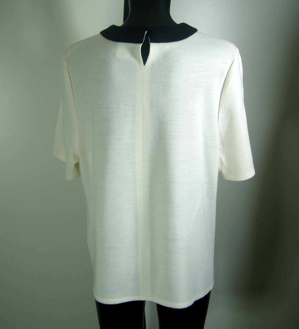Bluse, Strick, creme-schwarz, Gr. 42/L Versand oder Abholung (Gebraucht ...