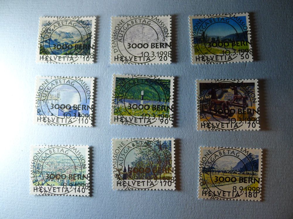 1998 Sondermarken 943 bis 951 Voll-ET Bilder der Schweiz (Gebraucht) in Dagmersellen für CHF 17 ...
