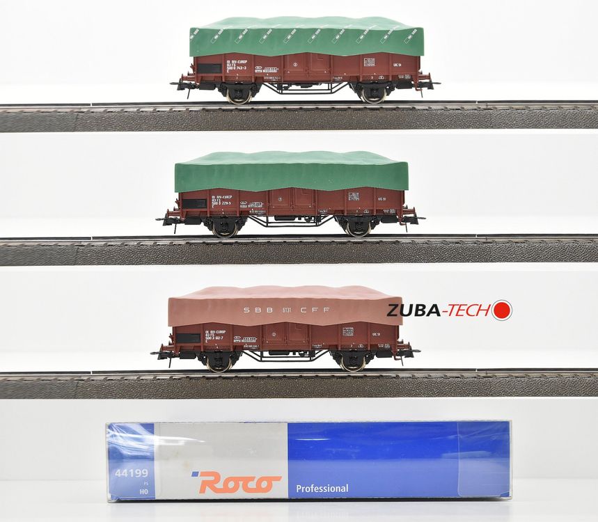 Roco 44199 3tlg. Hochbordwagen-Set der SBB/FS H0 GS mit OVP | Kaufen auf Ricardo