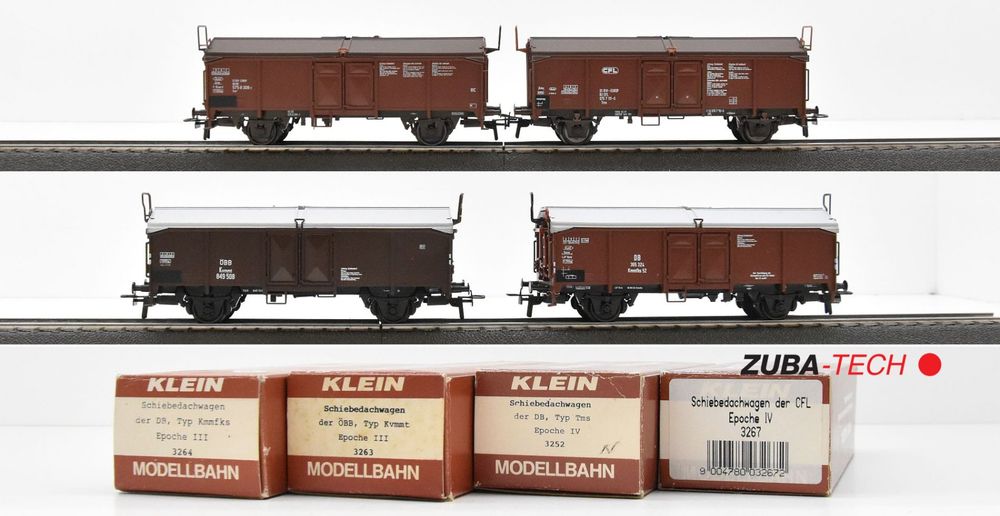 Klein Modellbahn 4x Güterwagen ÖBB/DB/CFL H0 GS (Gebraucht) in St ...