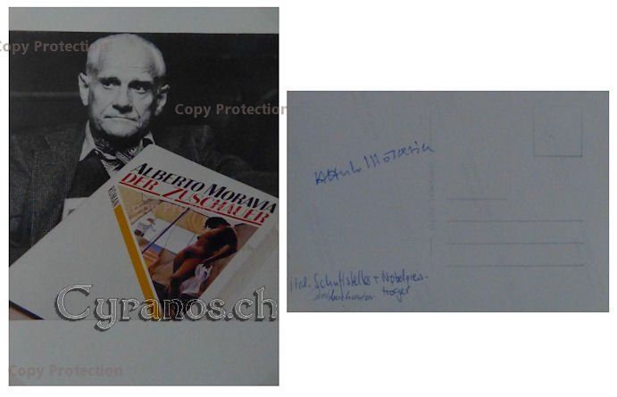 Alberto Moravia (1907-1990) Schriftsteller - Autogramm (Gebraucht) in ...