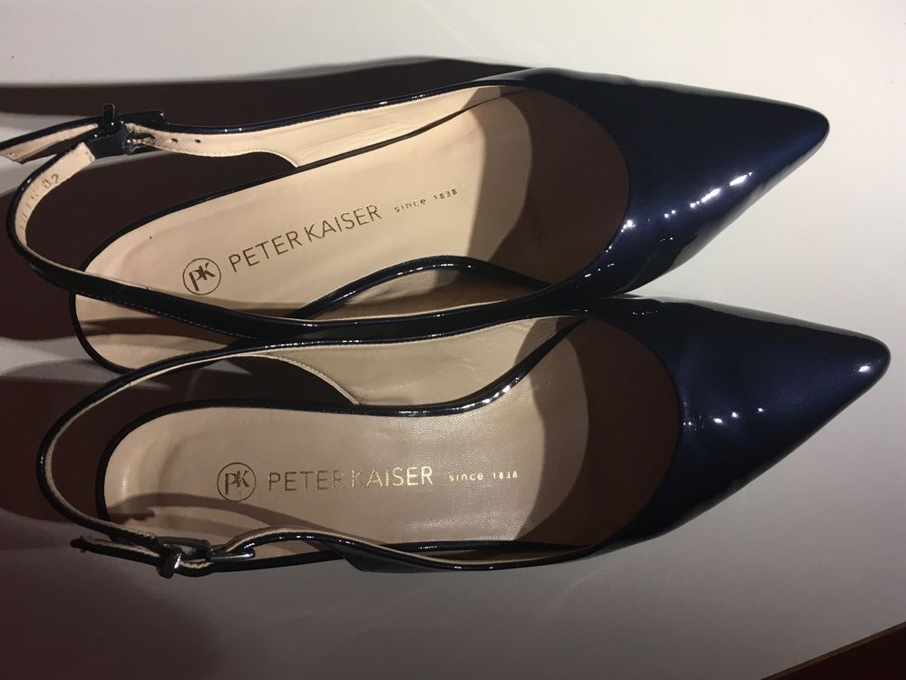 Peter Kaiser dunkelblauer Lackleder Slingback, Gr. 4,5/37,5 | Kaufen ...