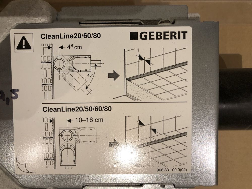 Geberit Cleanline Duschrinnen-Rohbau-Set (Neu (gemäss Beschreibung)) in ...