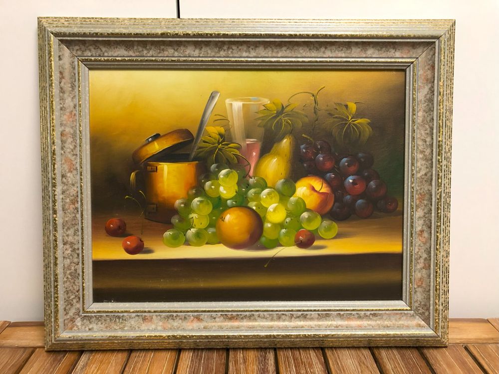 Feines Stillleben Öl Gemälde, 51.5 breit x 41.5 cm hoch (Gebraucht) in ...