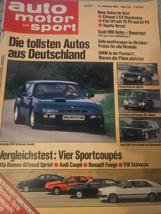 AMS 21/81 Saab 900 Turbo 2 CV Fuego Audi Coupé Scirocco xa (Gebraucht ...