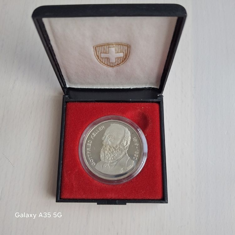 Gedenkmünze 5 Fr. Gottfried Keller 1990, Top Zustand! (Neu und originalverpackt) in Oftringen ...
