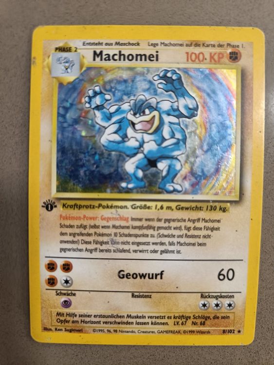 Pokemon Karte - Machomei 3 Holo - Base Set - Deutsch | Kaufen auf Ricardo