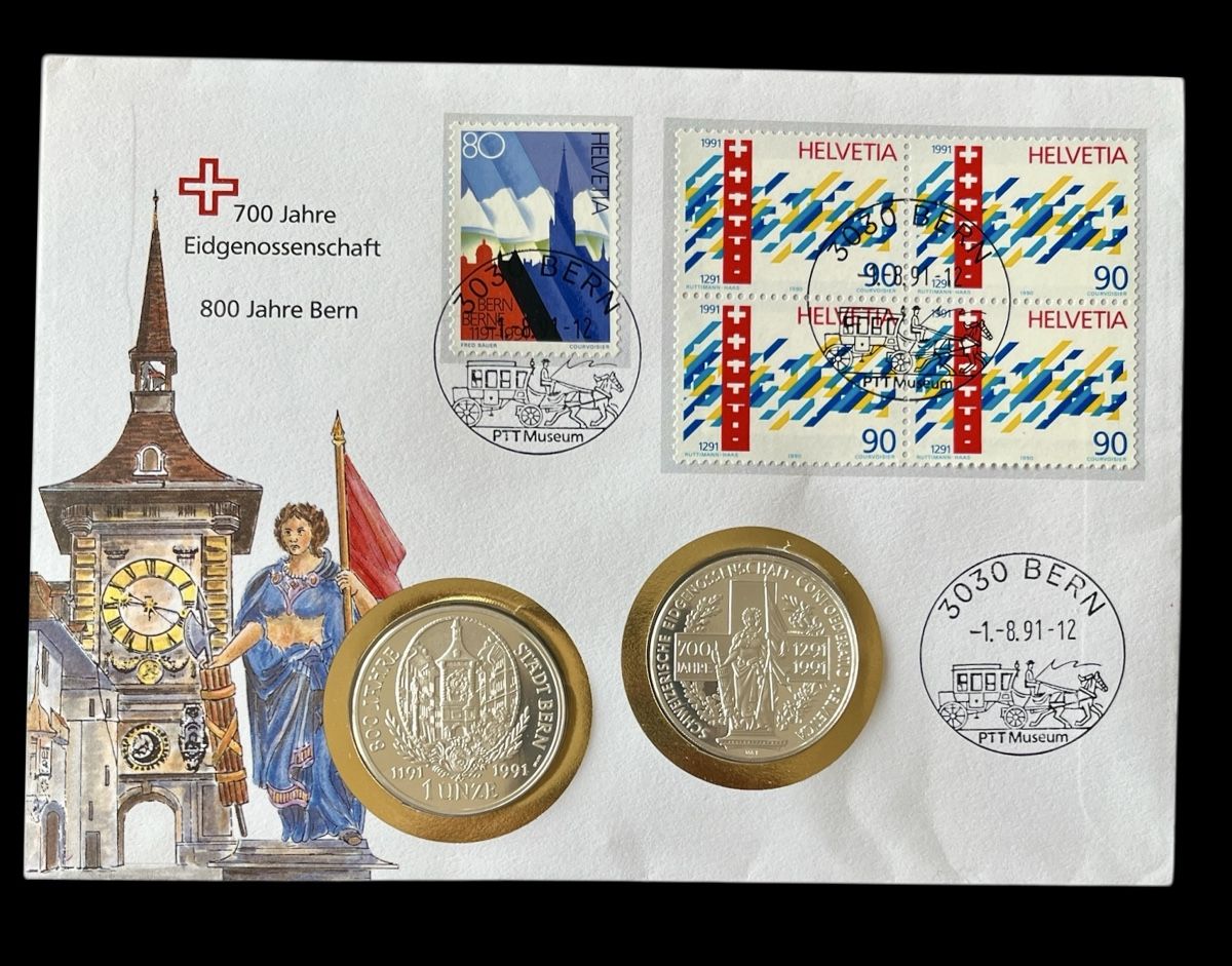 Münzbrief 700 Jahre Eidg. 800 Jahre Bern (Neu und originalverpackt) in ...