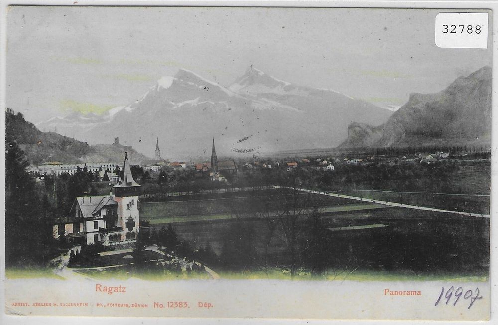 Ragatz - Bad Ragaz - Generalansicht - Litho (Gebraucht) in Ettingen für ...