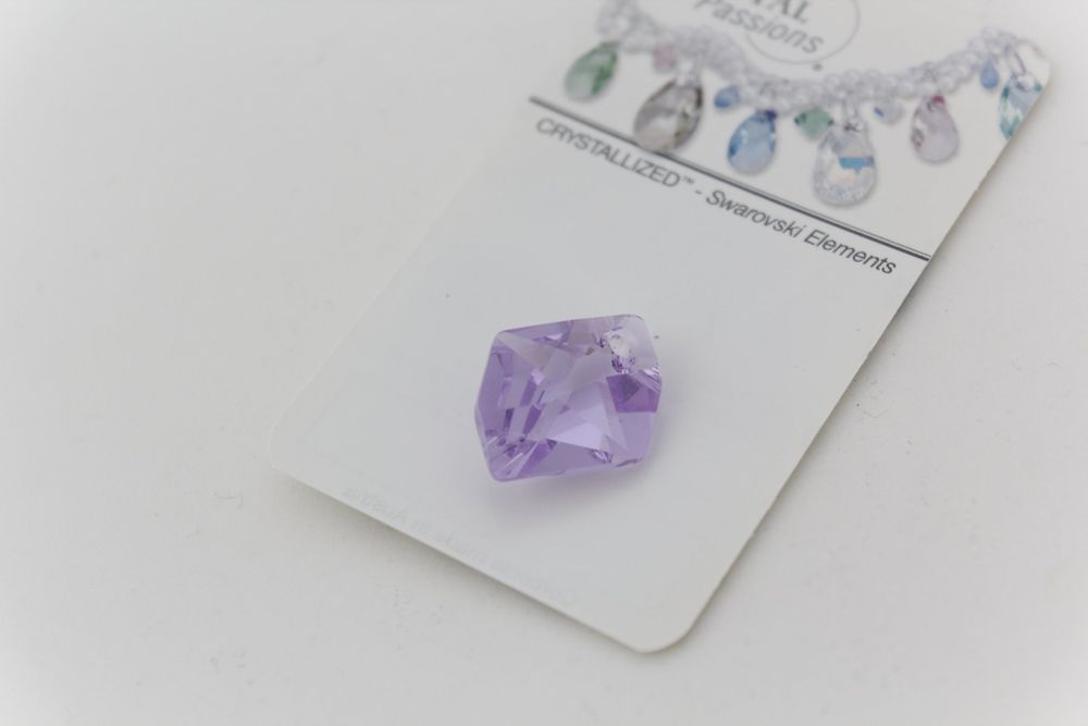 Kristallanhänger rechteckig Lila 20mmx16mm, Schmuck Anhänger (Neu und ...