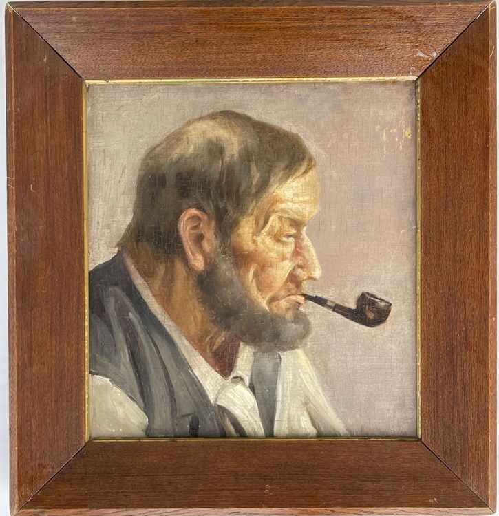 Mann mit Pfeife Gemälde | Kaufen auf Ricardo