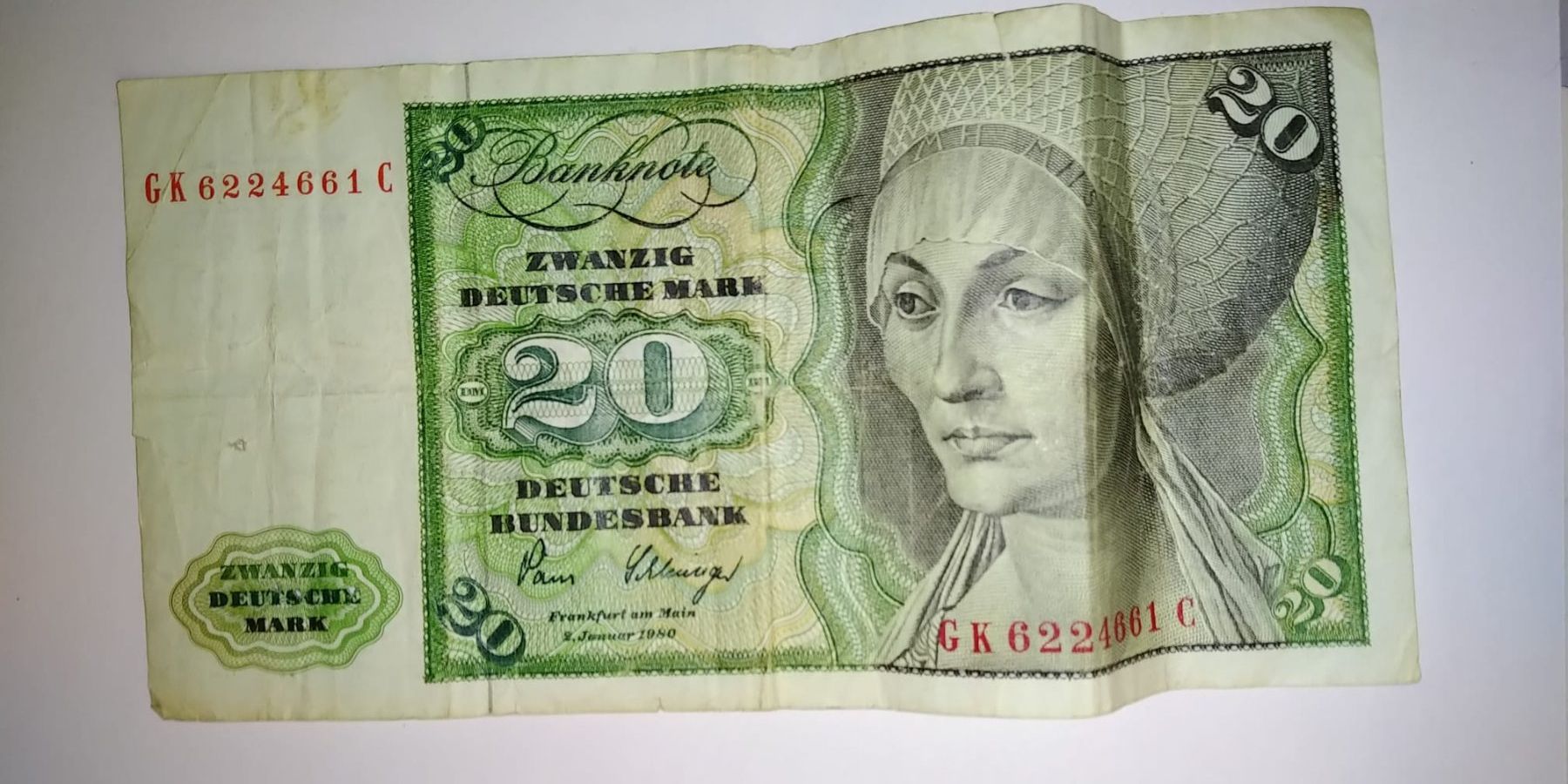 Billet de collection rare: 20 Deutsche Mark de 1980 ! (Gebraucht) in ...