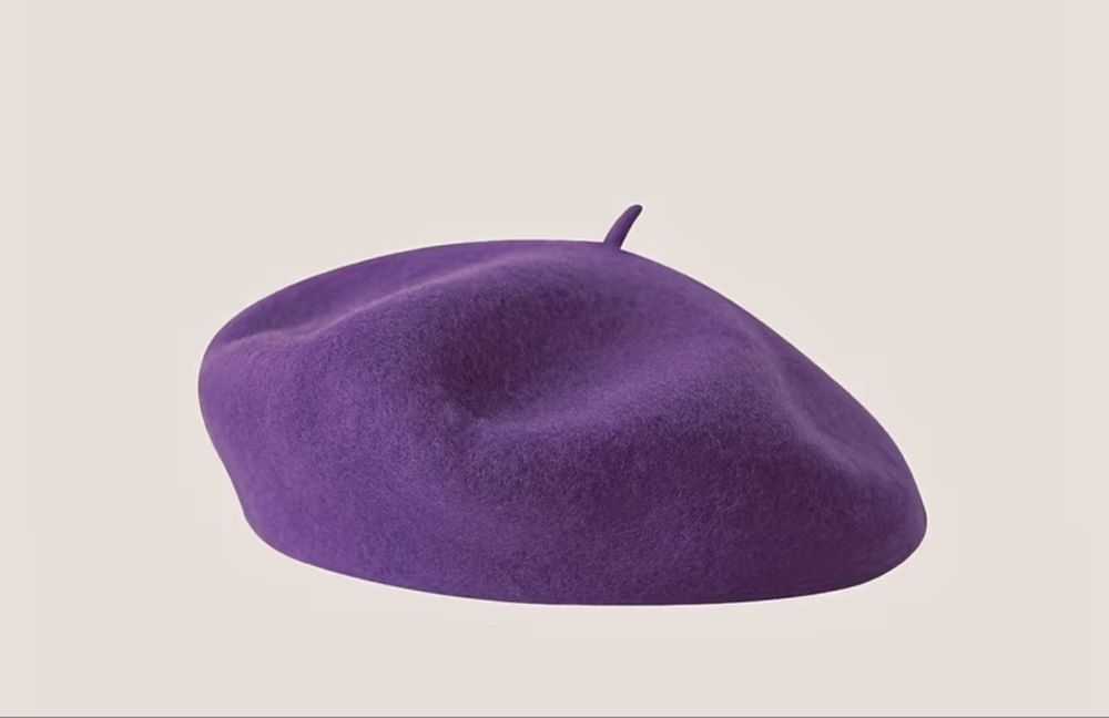 Jolie béret à la française violet neuve unisexes (Neuf (Voir ...