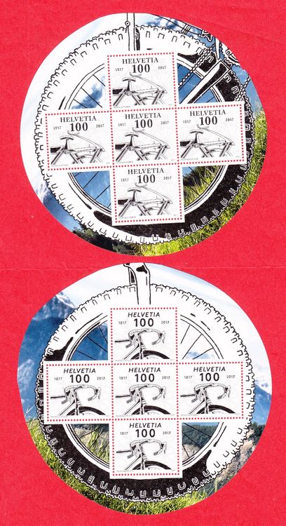 2017 2 Räder aus dem VELOBOGEN ** Postfrisch ** 10x 1Fr. (Neu (gemäss ...