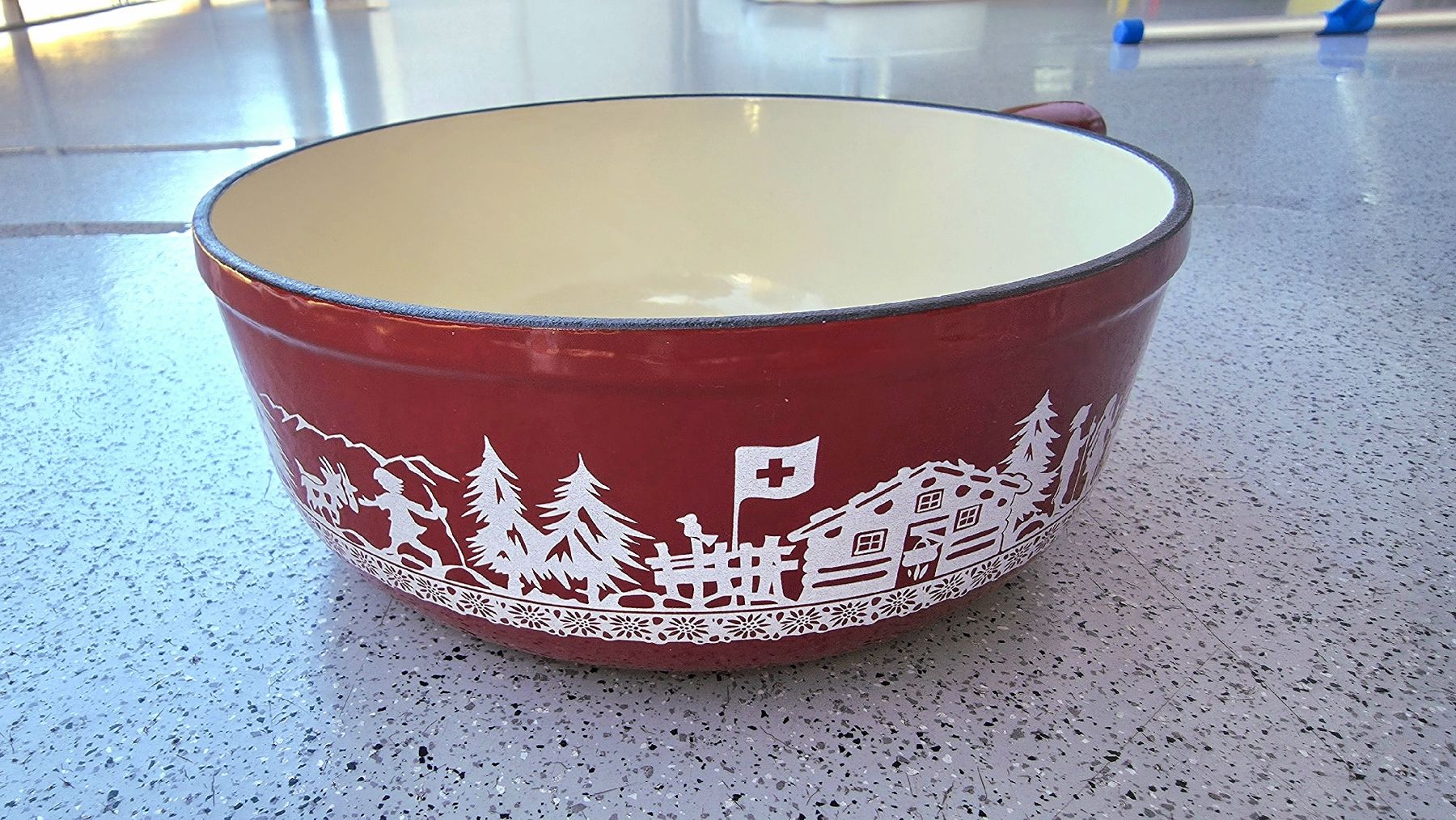 Fondue Caquelon, Kuhn Rikon, rot. Neuwertig. 1x gebraucht. (Neu (gemäss ...