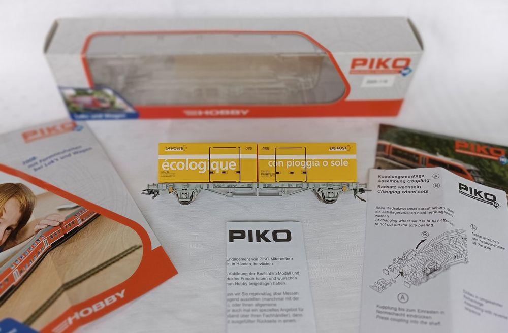 PIKO PTT Post Container-Wagen 085+265, H0 "Neuwertig in OVP" (Neu und ...